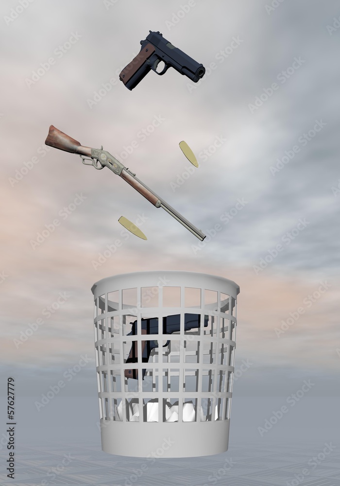 Stop weapon violence - 3D render Stock Illustration | Adobe Stock