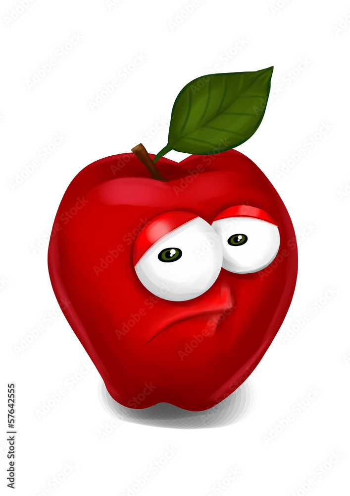 Sad apple Stock Illustration | Adobe Stock