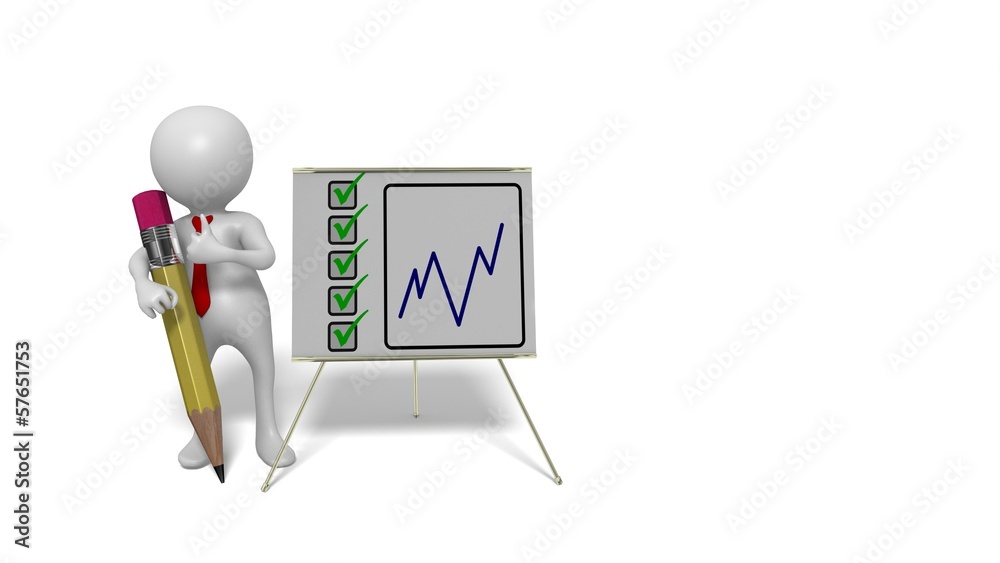 Stickman Checklist 16:9 Powerpoint Stock Illustration | Adobe Stock