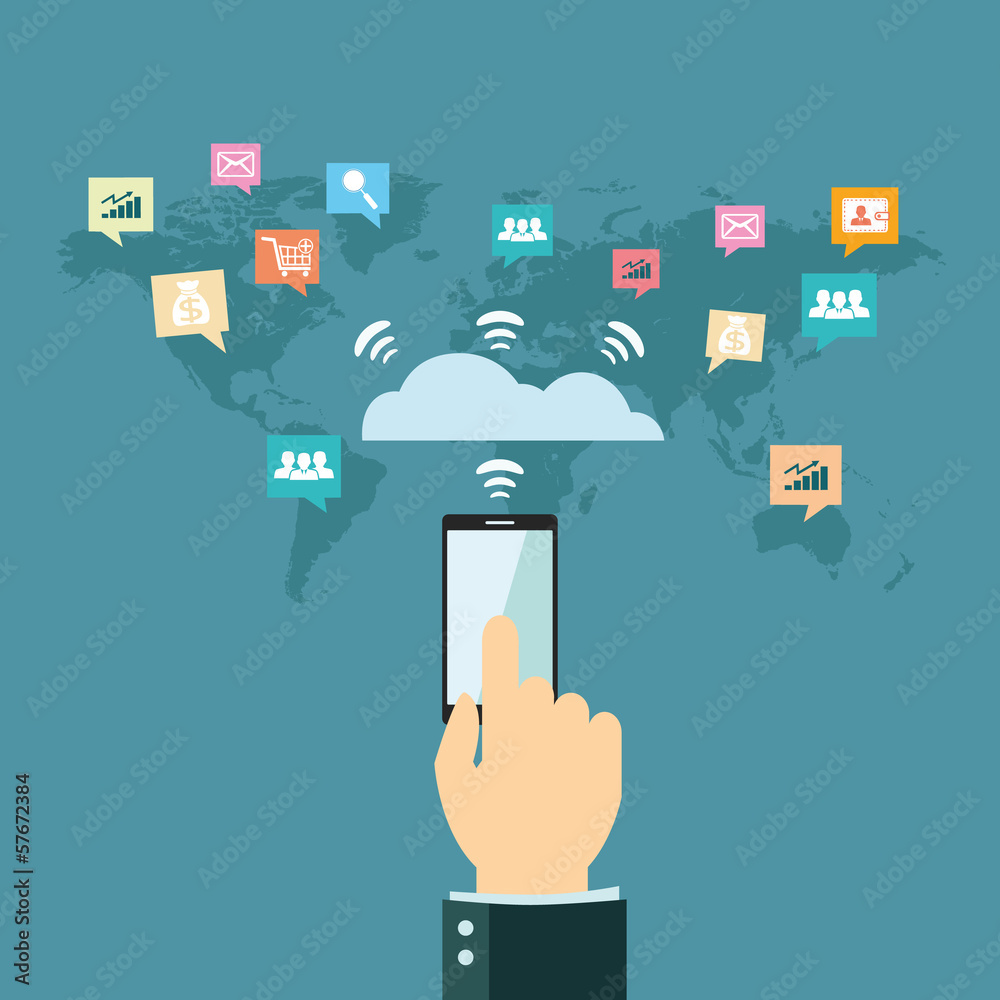 World wide easy communication Stock Vector | Adobe Stock