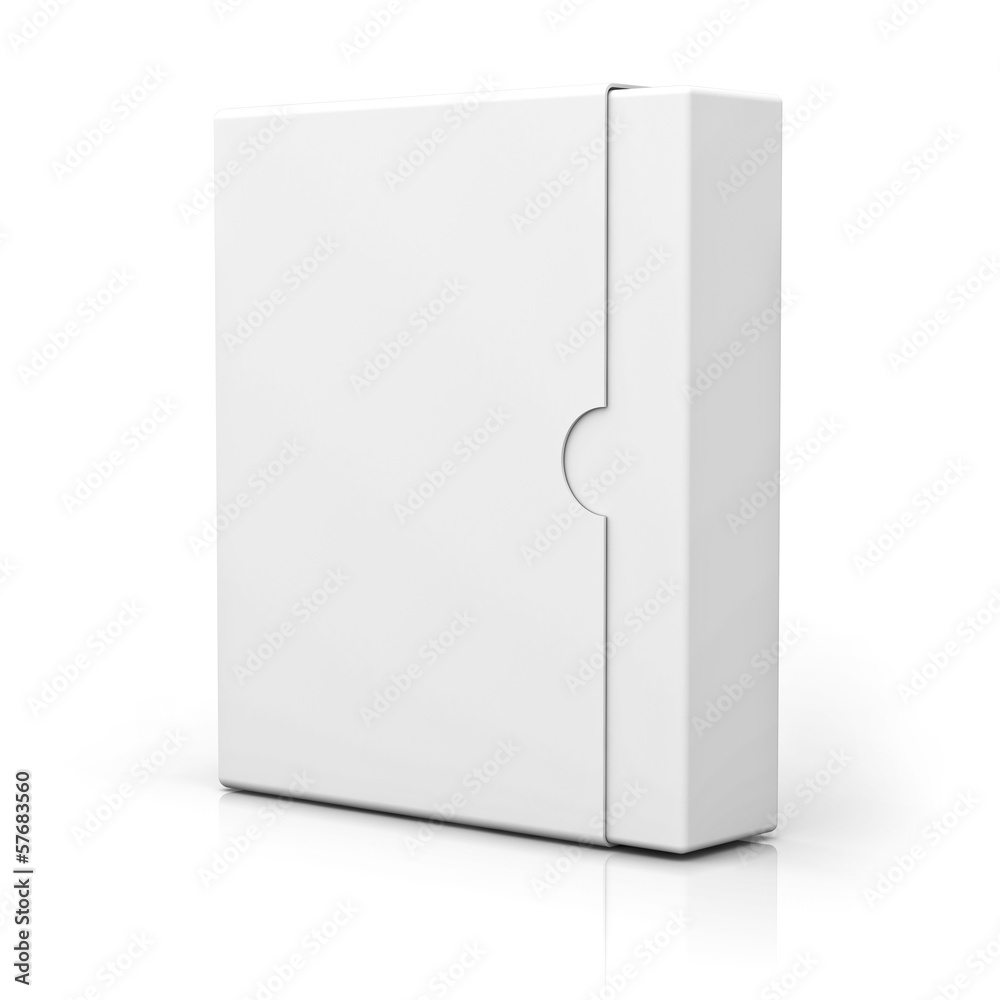 Blank Box isolated on white background with reflection Stock ...