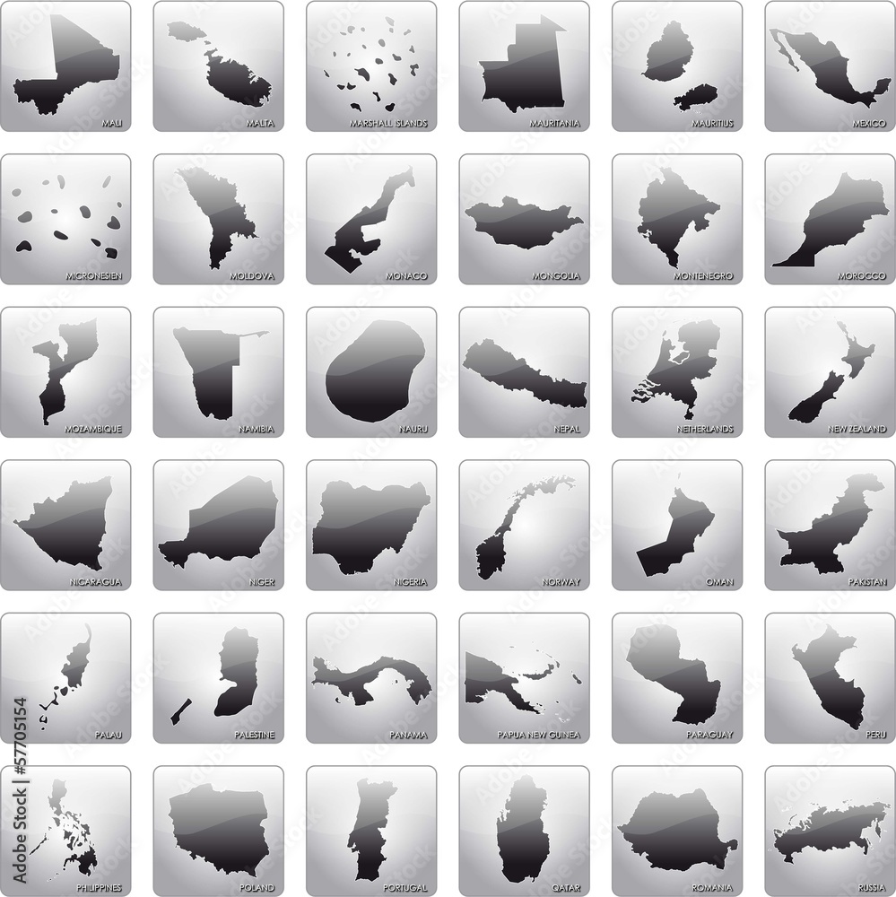 Iconset Landkarten Stock Vector | Adobe Stock
