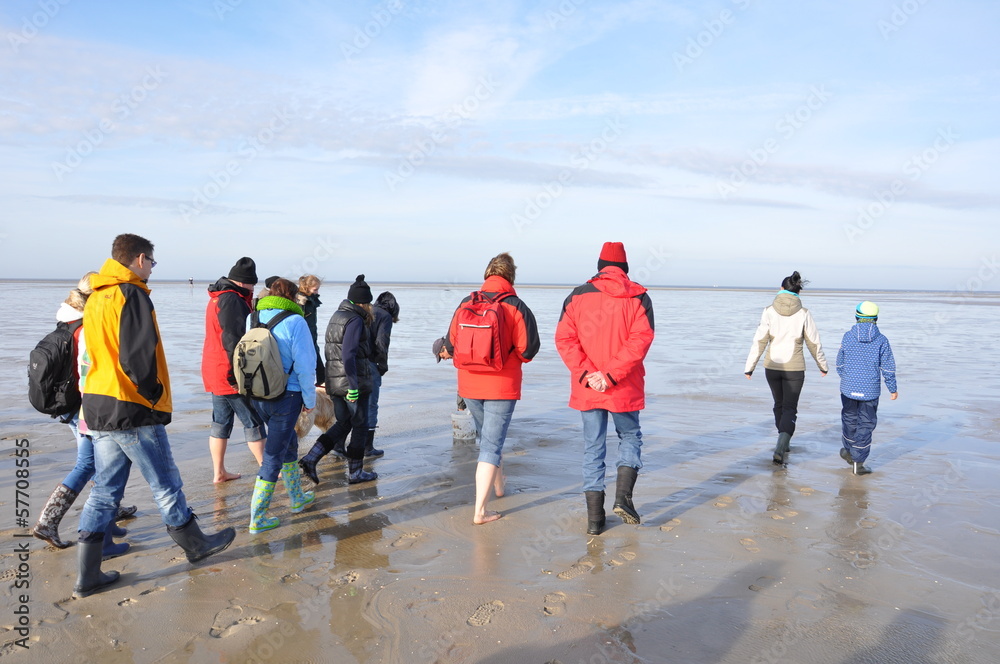 Wattwanderung in Nordfriesland Stock-Foto | Adobe Stock