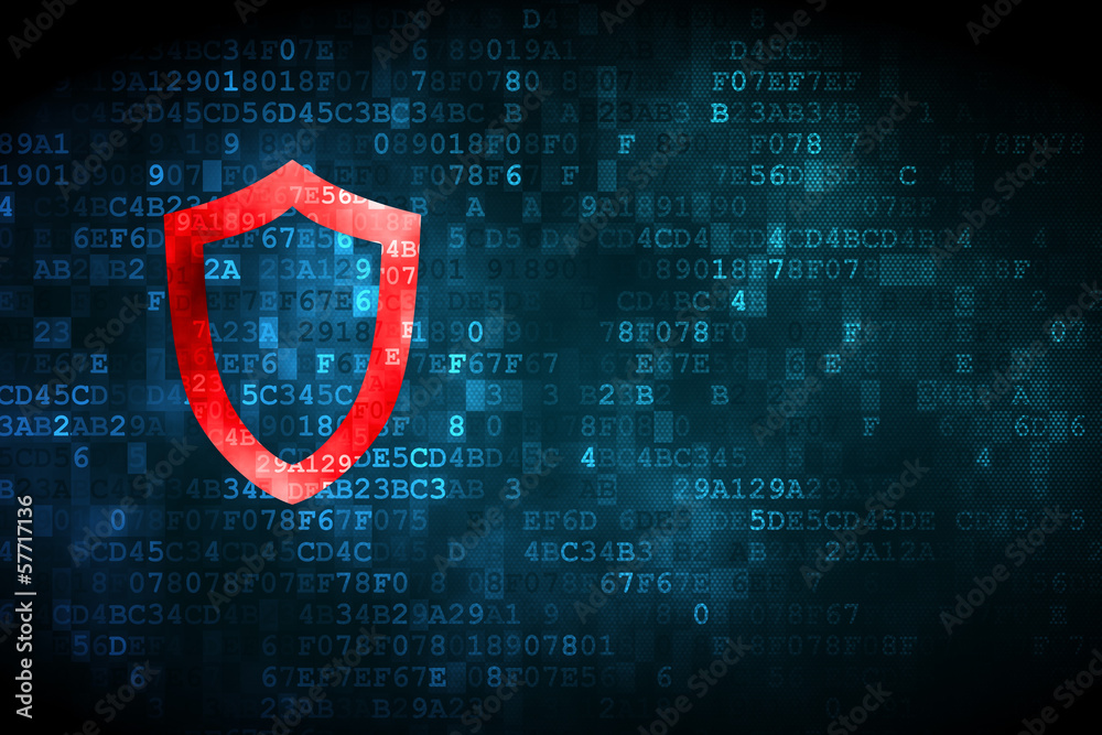 Safety concept: Contoured Shield on digital background Stock ...