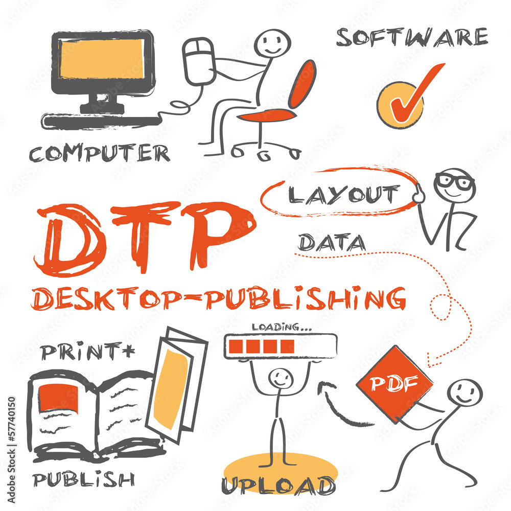 DTP, Desktop-Publishing, Concept Stock-Vektorgrafik | Adobe Stock