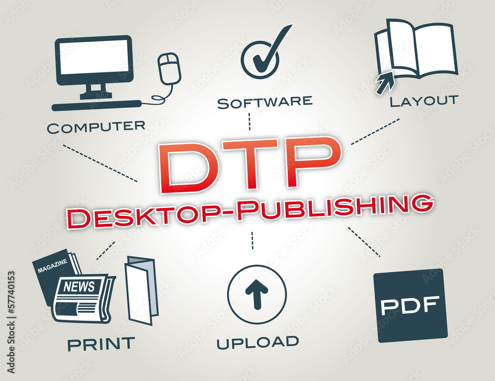 DTP, Desktop-Publishing Stock-Vektorgrafik | Adobe Stock