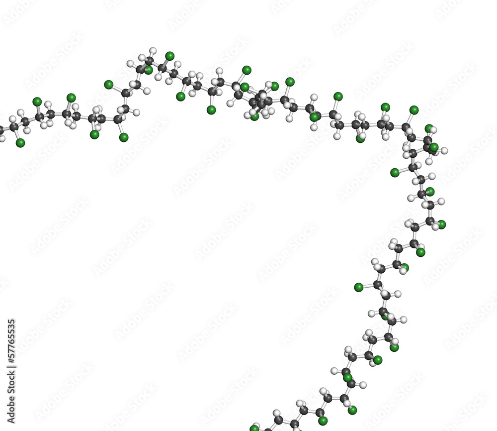 poly(vinyl chloride) plastic (PVC), chemical structure Stock ...