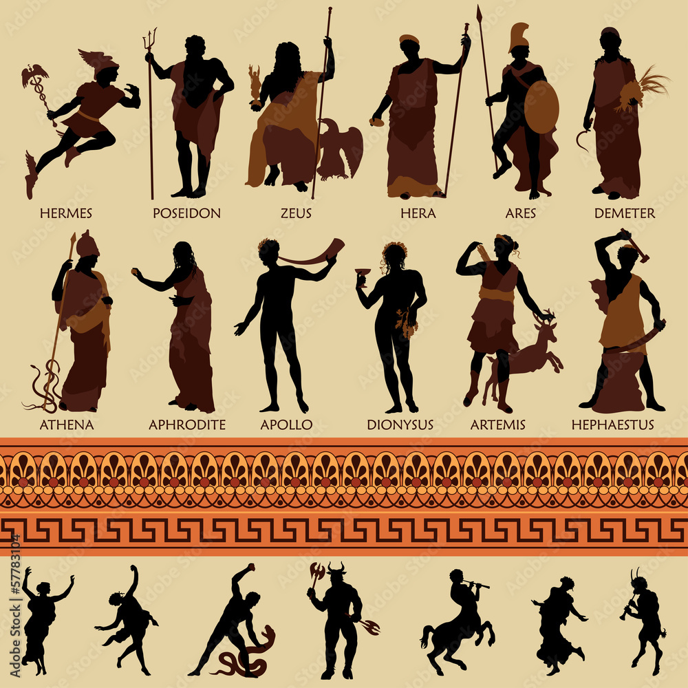 All 12 Greek Gods And Ancient Mythology Stock Vector Adobe Stock