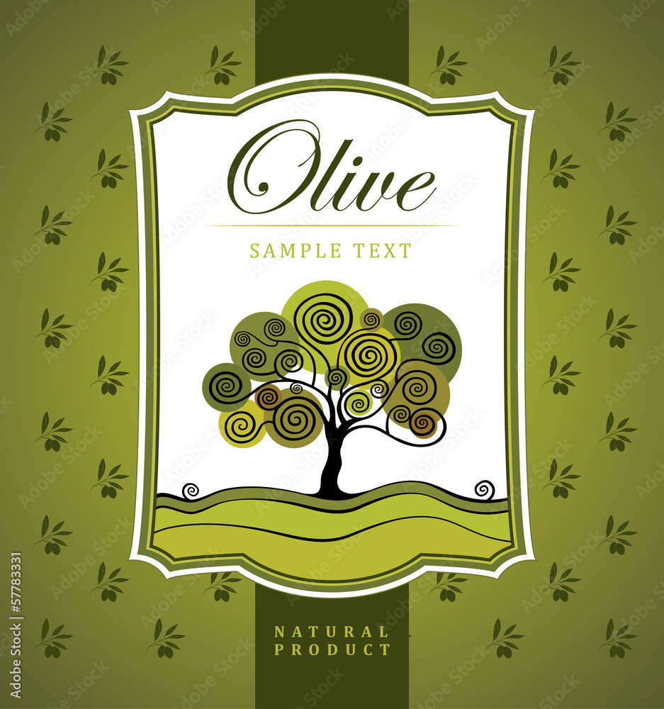 Olive tree. Vector decorative olive branch. For labels, pack. Stock ...
