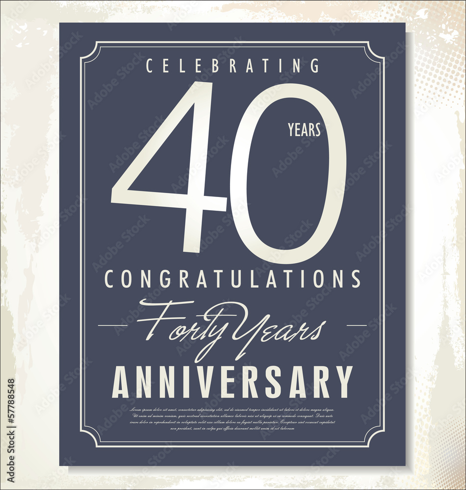 40 years anniversary background Stock Vector | Adobe Stock
