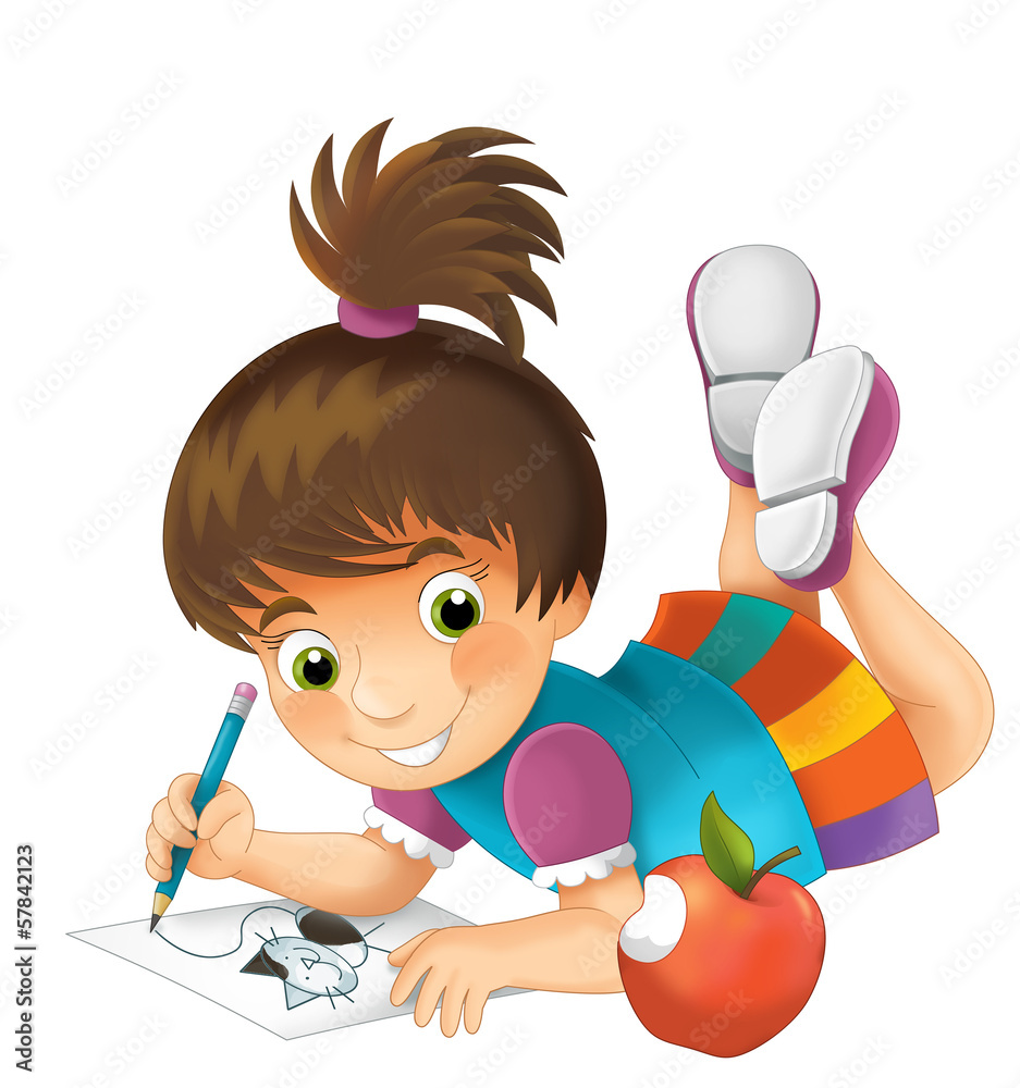 Cartoon child isolated - illustration for the children Stock ...
