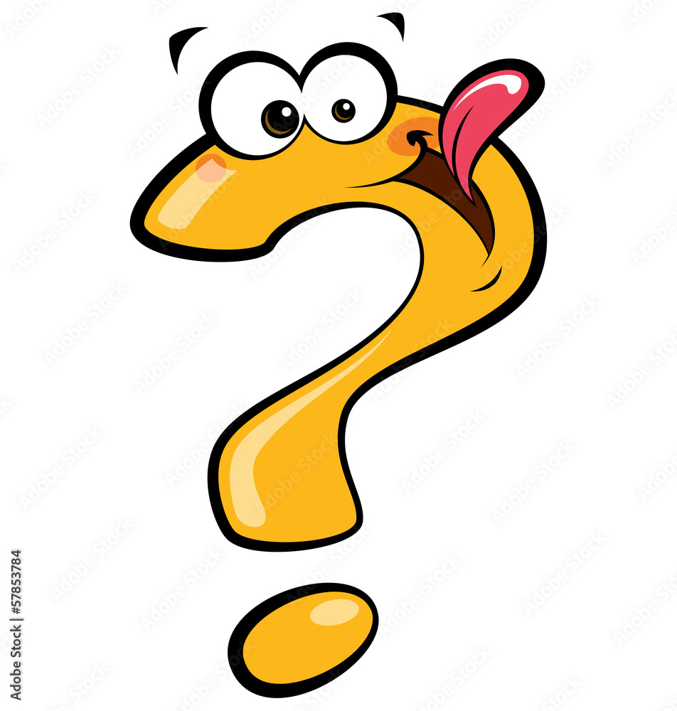Crazy cartoon question mark character Stock Illustration | Adobe Stock