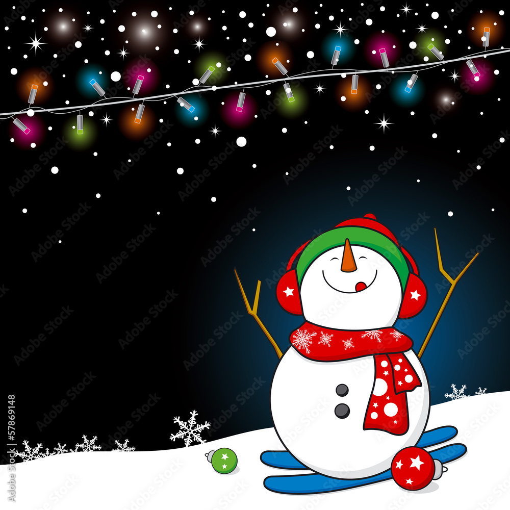 Snowman design for christmas background Stock Vector | Adobe Stock