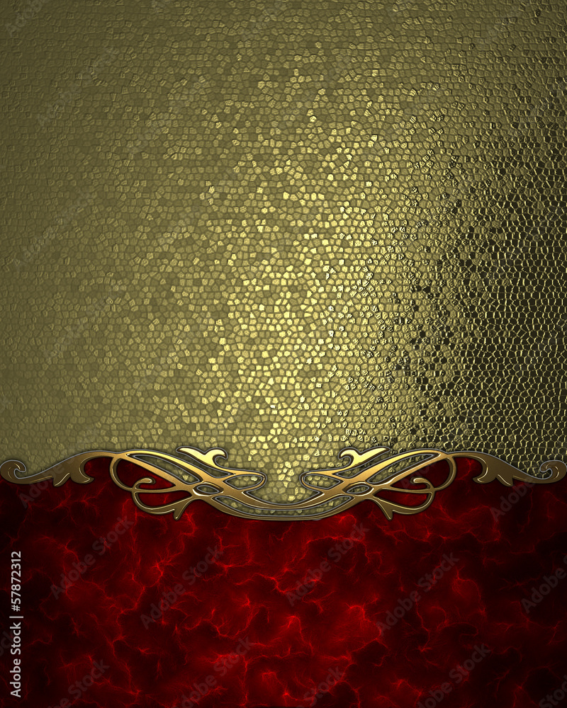 Gold background with a red edge with gold trim. Design template Stock ...