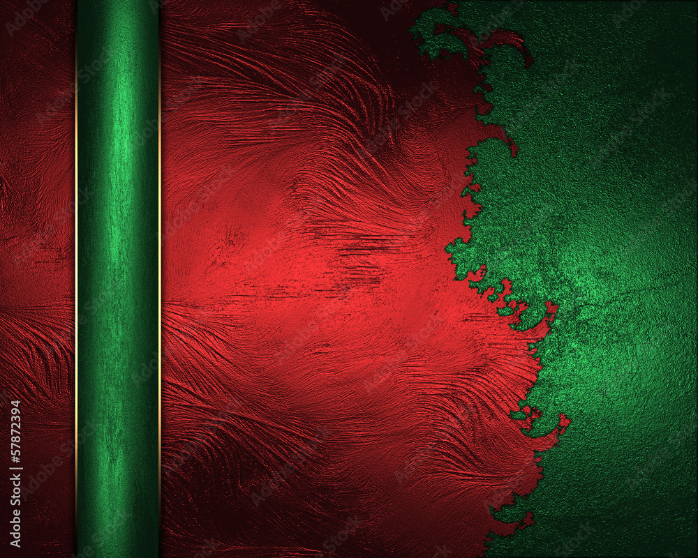 Ragged red background with a green ribbon. Design template Stock ...