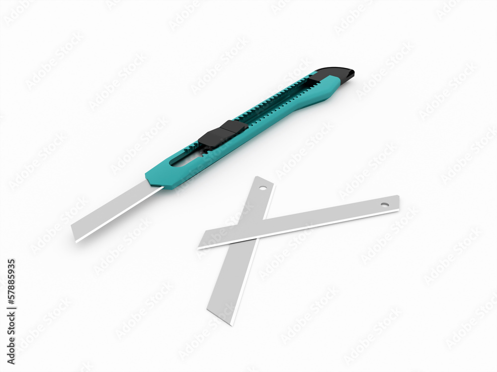 Blue cutter for paper rendered Stock-Illustration | Adobe Stock