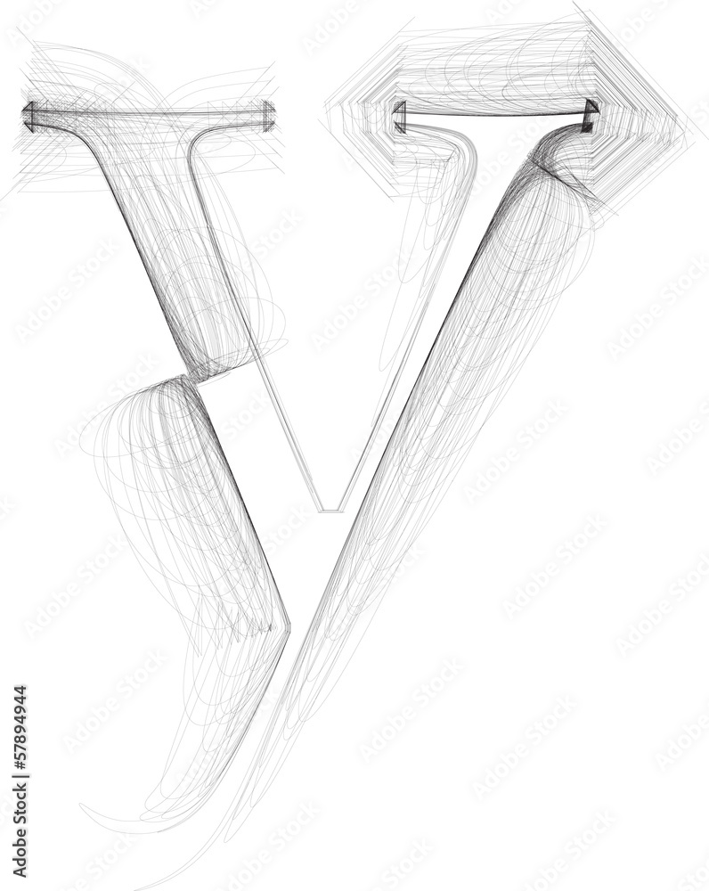 Hand draw font. LETTER y. Vector illustration Stock Vector | Adobe Stock