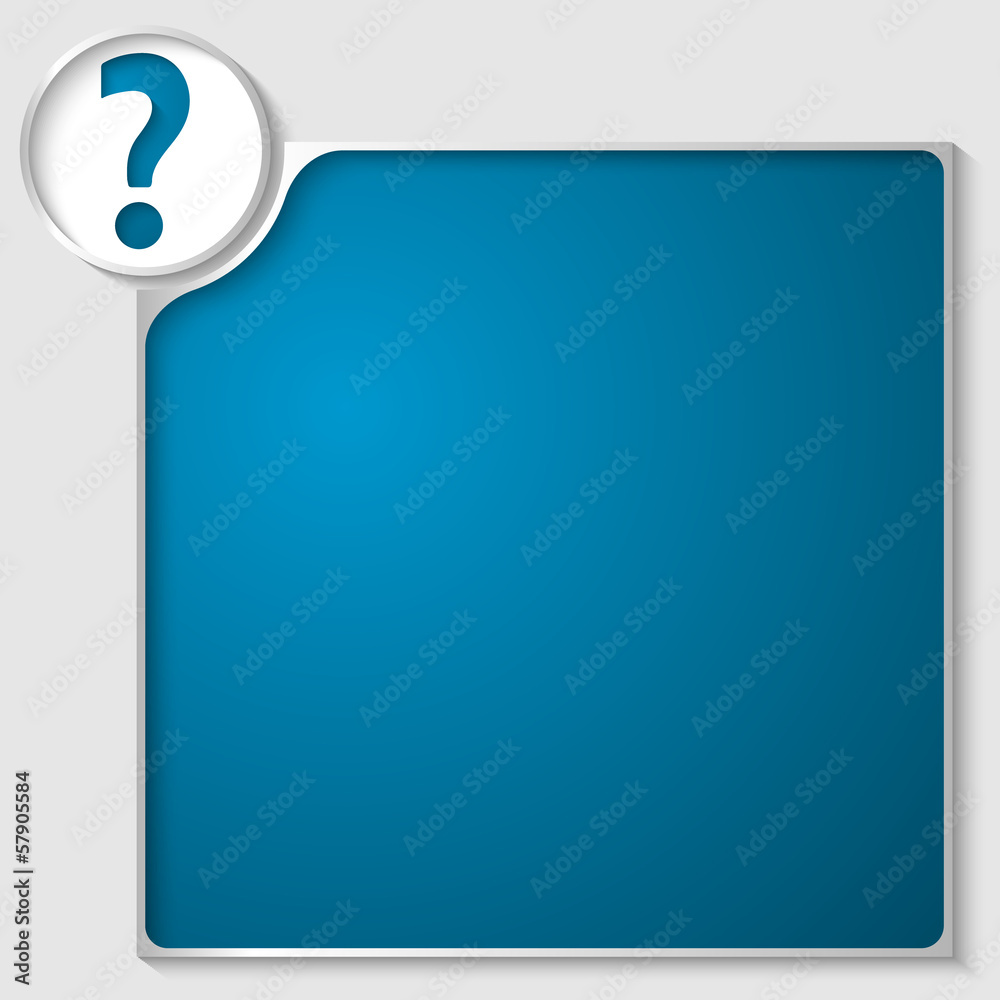 silver box for any text with blue question mark Stock Vector | Adobe Stock