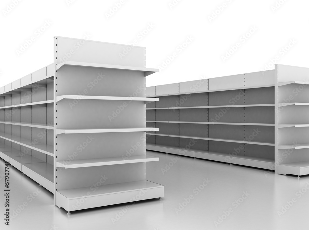 Empty retail shelves Stock Illustration | Adobe Stock