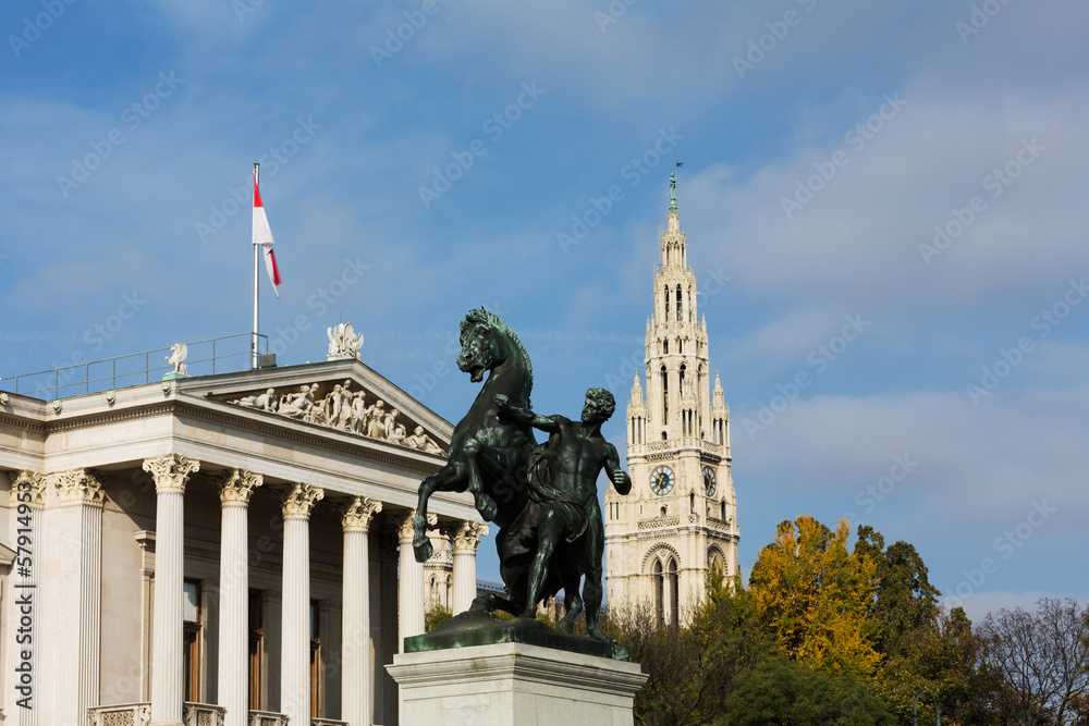 Ringstrasse Wien mit Sehenswürdigkeiten Stock Photo | Adobe Stock