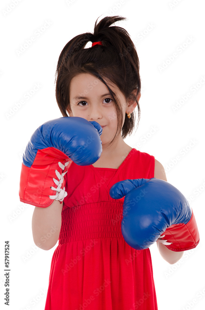 Little girl with boxing gloves Stock Photo | Adobe Stock