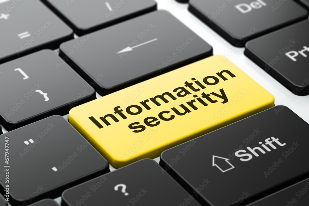 Safety concept: Information Security on keyboard background Stock ...