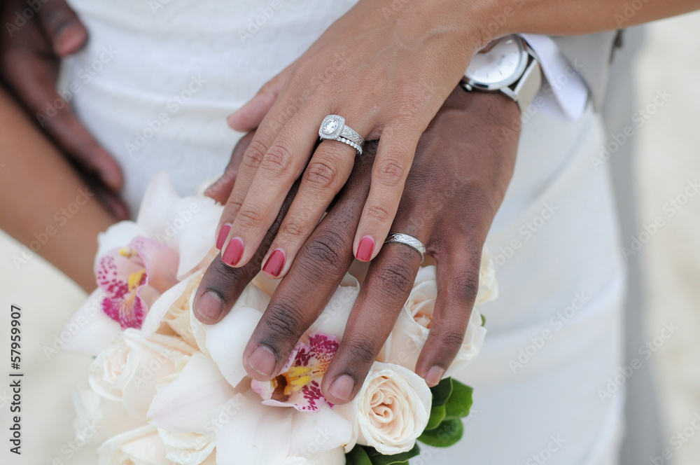black couple hands and flowers Stock Photo | Adobe Stock