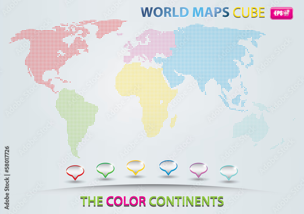 World map with cube Stock Vector | Adobe Stock
