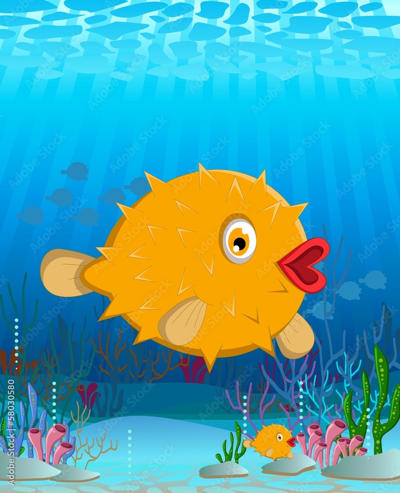 Cartoon blowfish Stock Vector | Adobe Stock