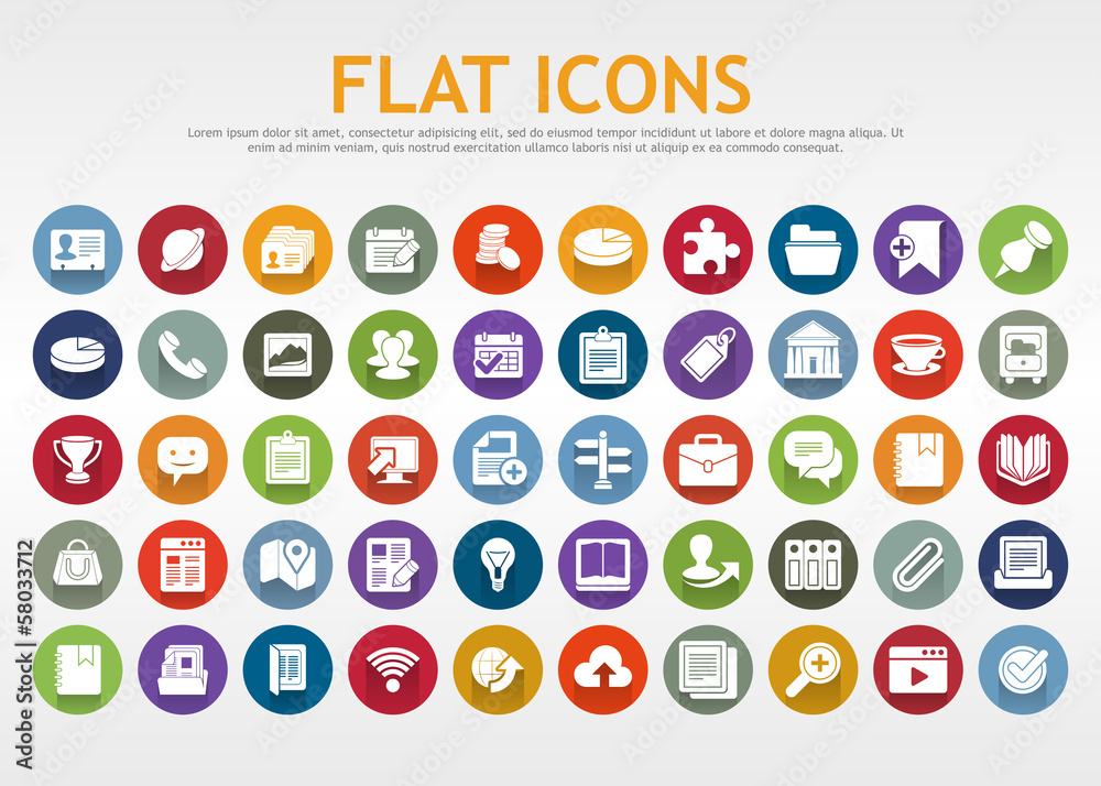 Flat icons Stock Vector | Adobe Stock