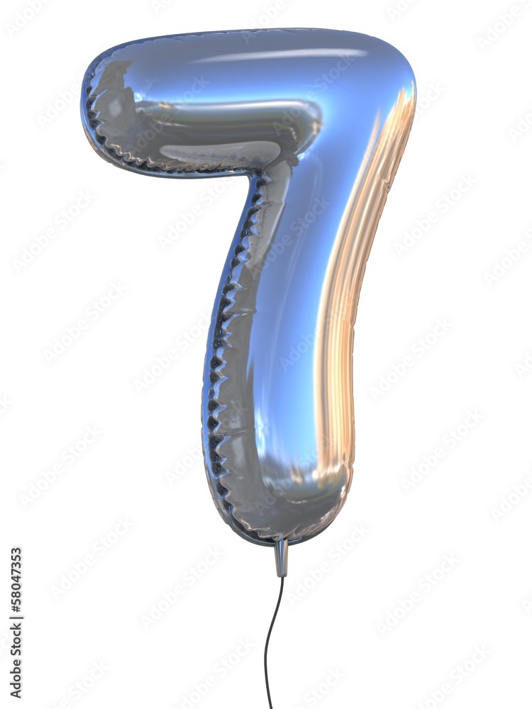 number 7 balloon 3d illustration Stock Illustration | Adobe Stock
