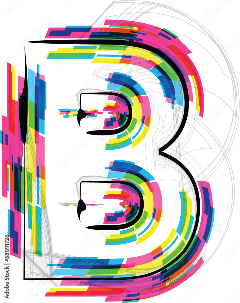 Font Illustration. LETTER B. Vector illustration Stock Vector | Adobe Stock