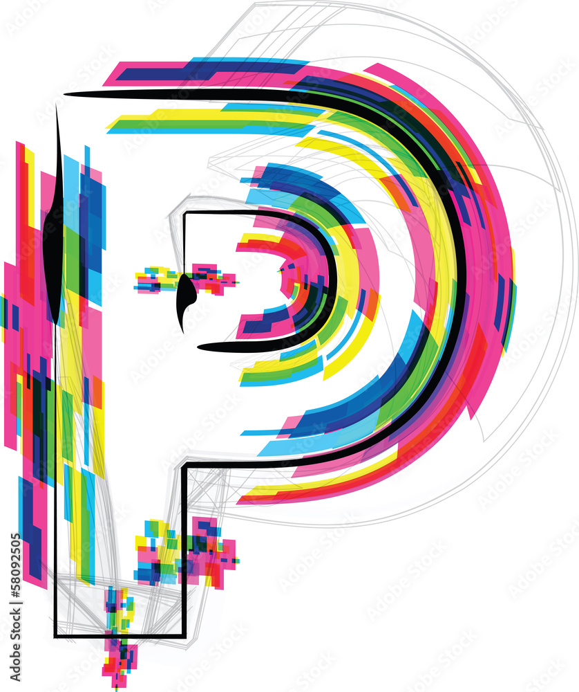 Font Illustration. LETTER P. Vector illustration Stock Vector | Adobe Stock