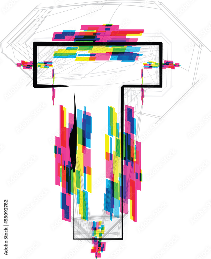 Font Illustration. LETTER T. Vector illustration Stock Vector | Adobe Stock