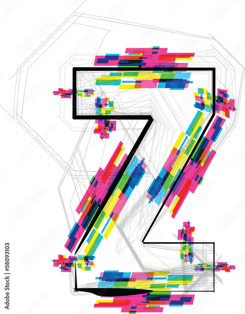 font Illustration. LETTER Z. Vector illustration Stock Vector | Adobe Stock