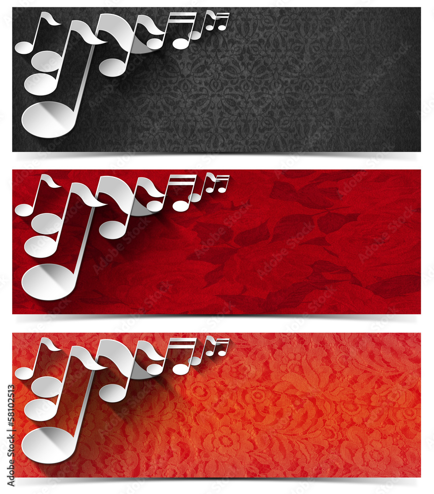 Three Musical Banners - N2 Stock Illustration | Adobe Stock