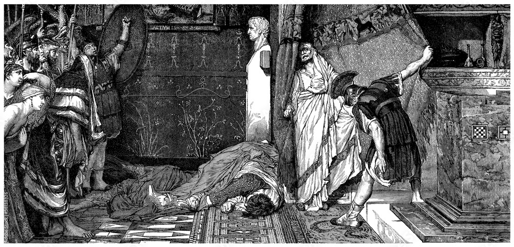Ancient Rome : Emperor Caligula Murdered Stock Illustration | Adobe Stock