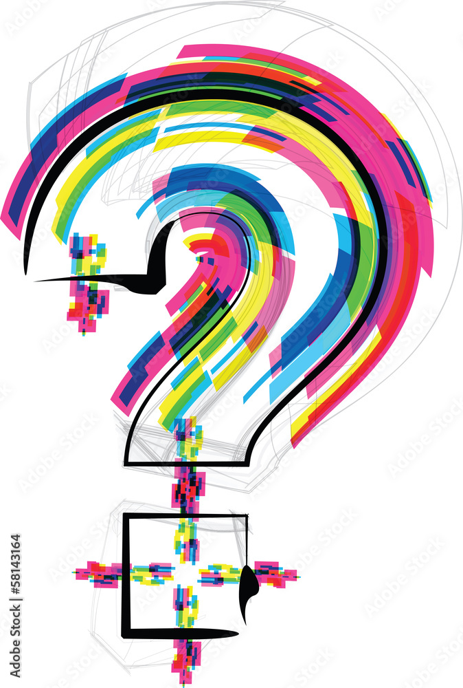 font Illustration. Question mark Symbol Stock Vector | Adobe Stock