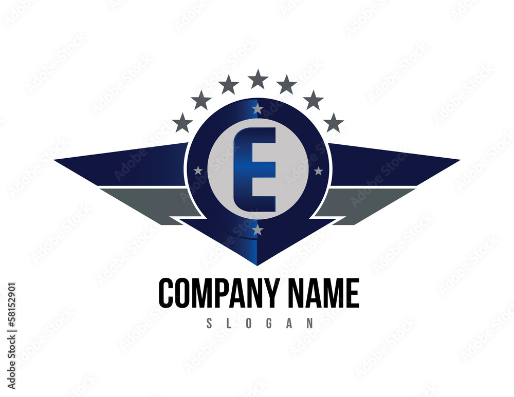 Letter E shield logo Stock Vector | Adobe Stock
