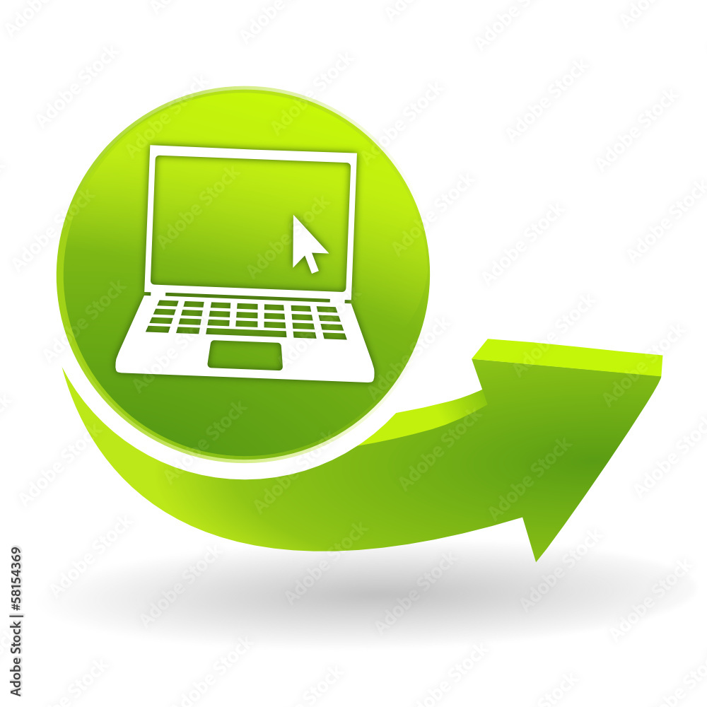 Vecteur Stock ordinateur sur symbole vert | Adobe Stock