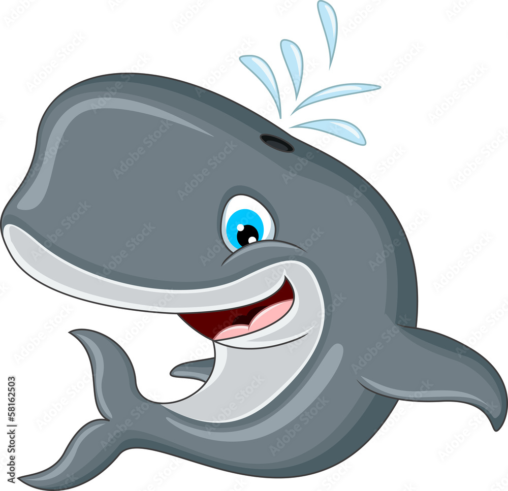 whale cartoon smiling Stock Vector | Adobe Stock