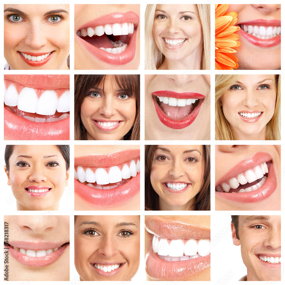 People teeth collage. foto de Stock | Adobe Stock