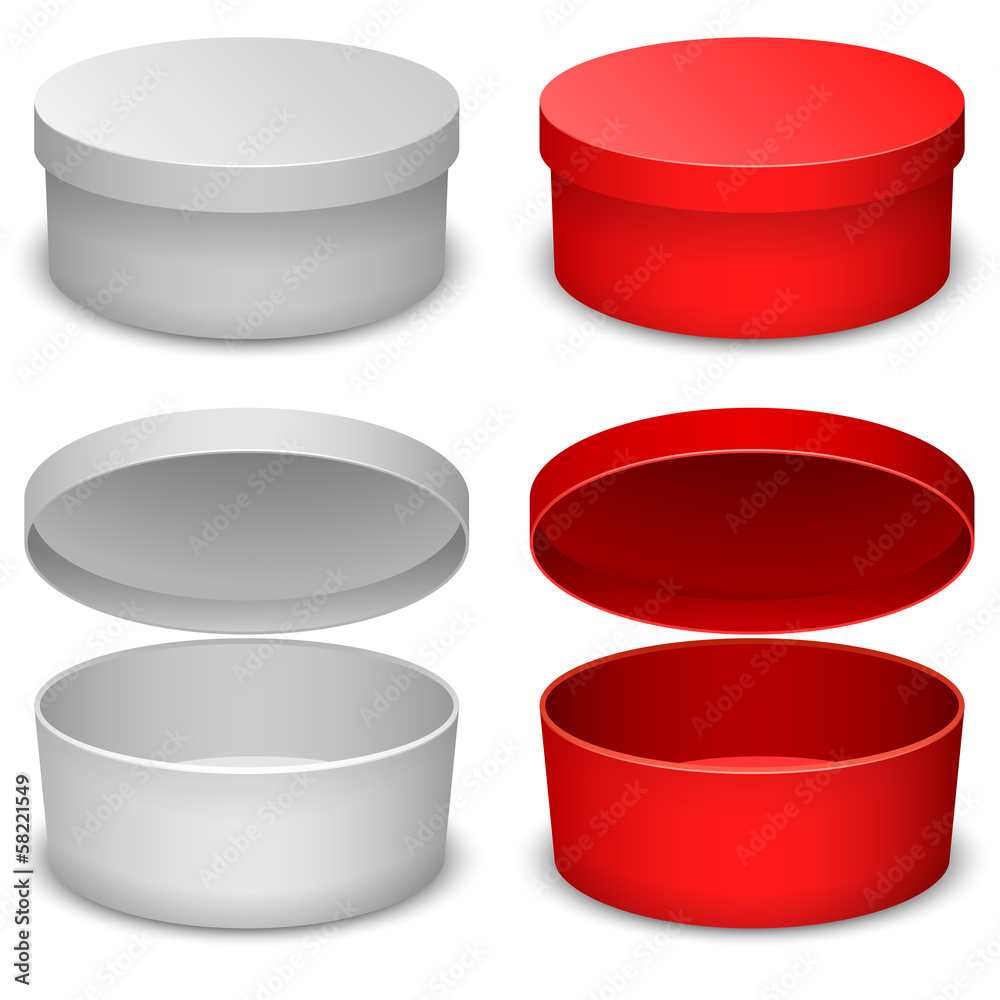 Round box vector template isolated on white Stock Vector | Adobe Stock