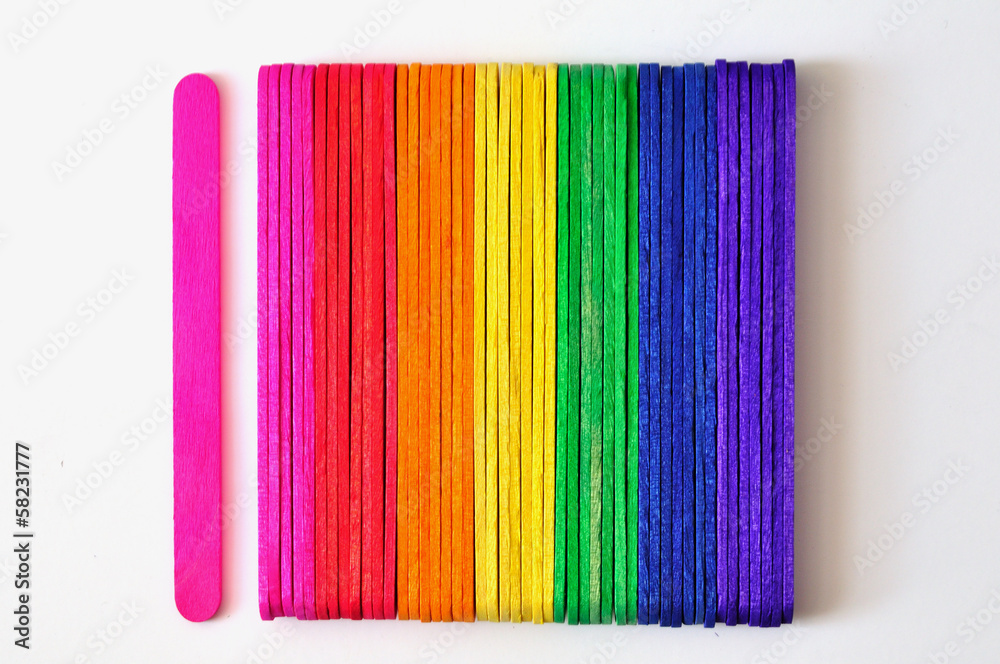 Colorful ice-cream sticks made from wooden. Stock Photo | Adobe Stock