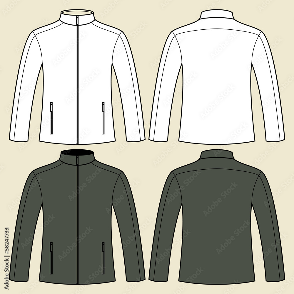 Jacket template - front and back Stock Vector | Adobe Stock
