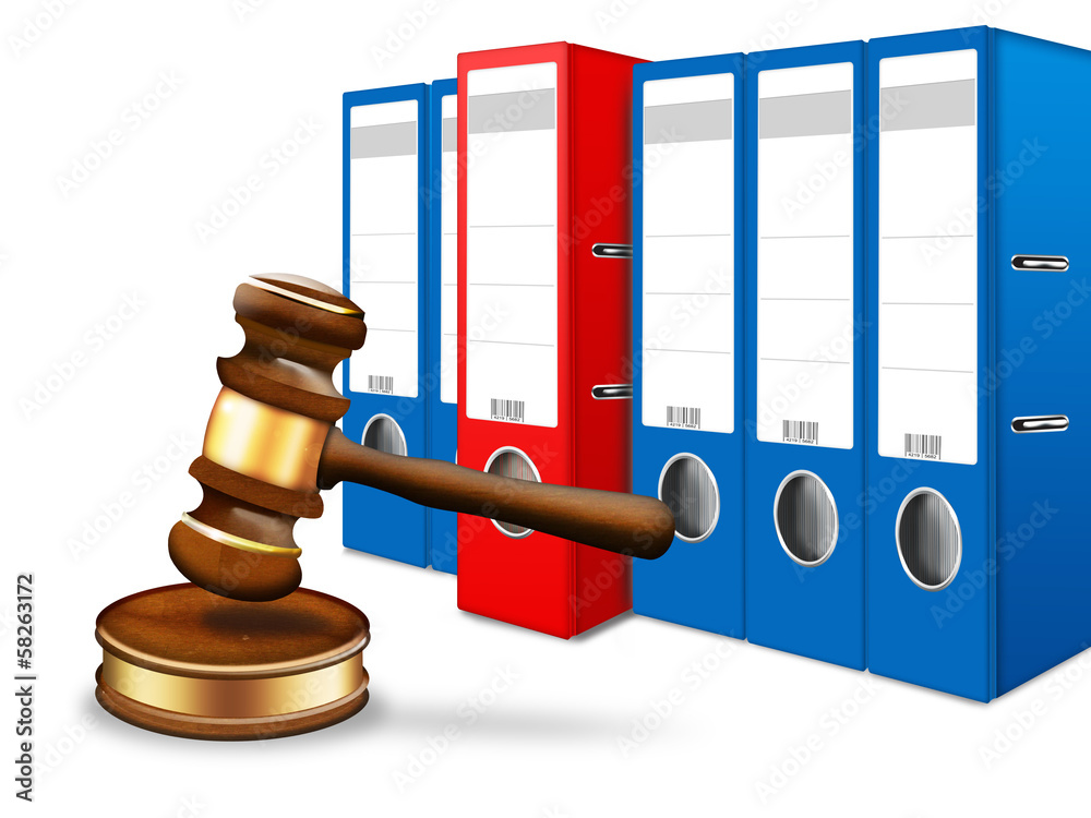 Gerichtshammer mit Ringordner Stock-Illustration | Adobe Stock
