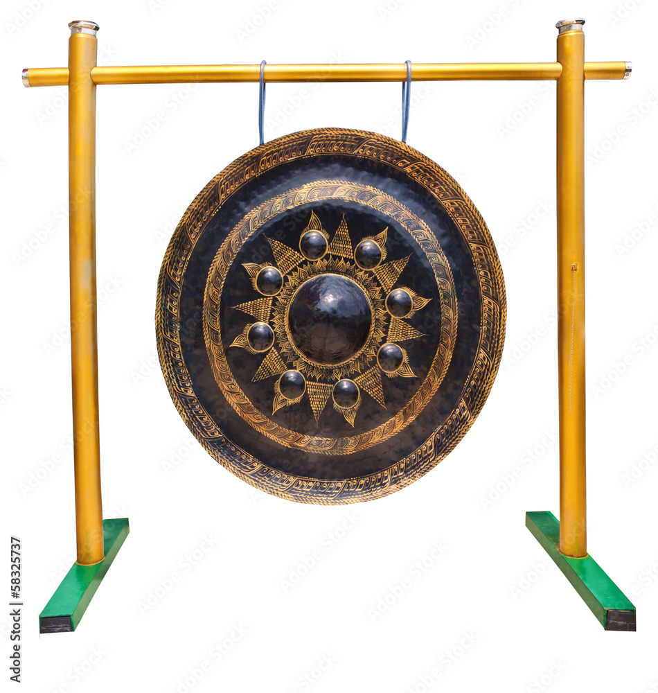 Traditional Thai gong in front of church inside the temple Stock Photo ...