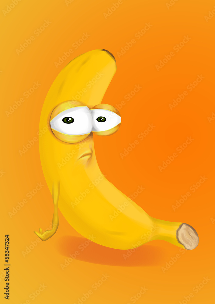 Sad Cartoon Banana