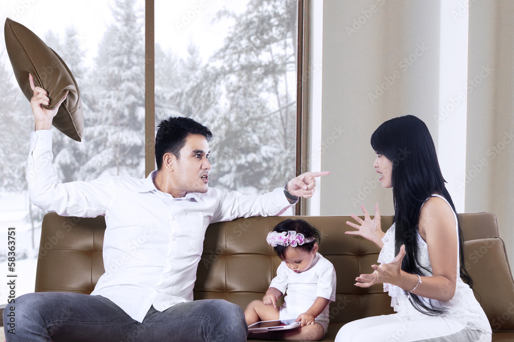 Parents fighting in front of child Stock Photo | Adobe Stock