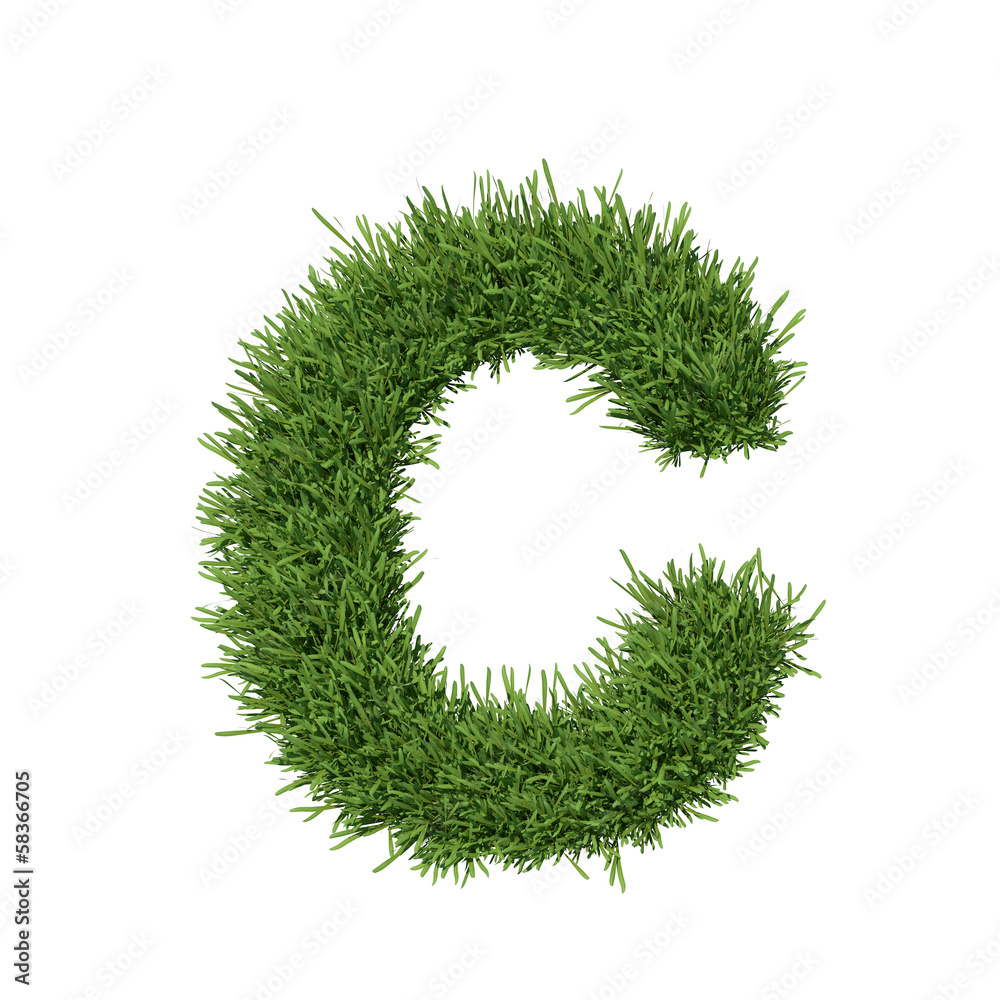 Letter of the alphabet made from grass Stock Illustration | Adobe Stock